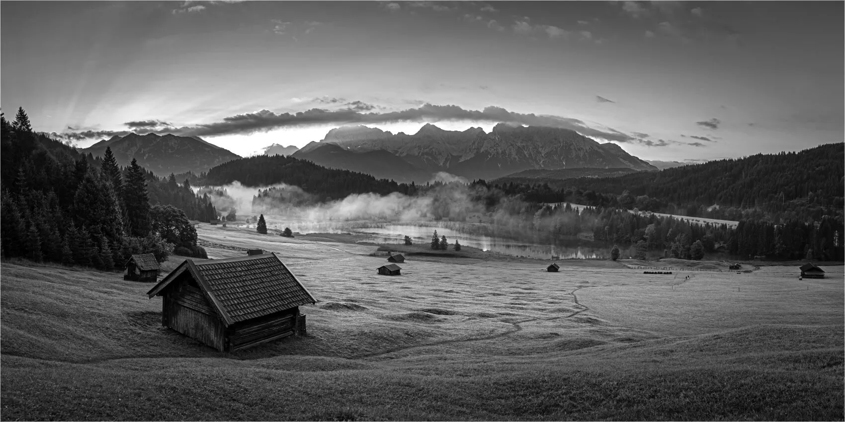 Landschaftsbild Schwarz Weiss