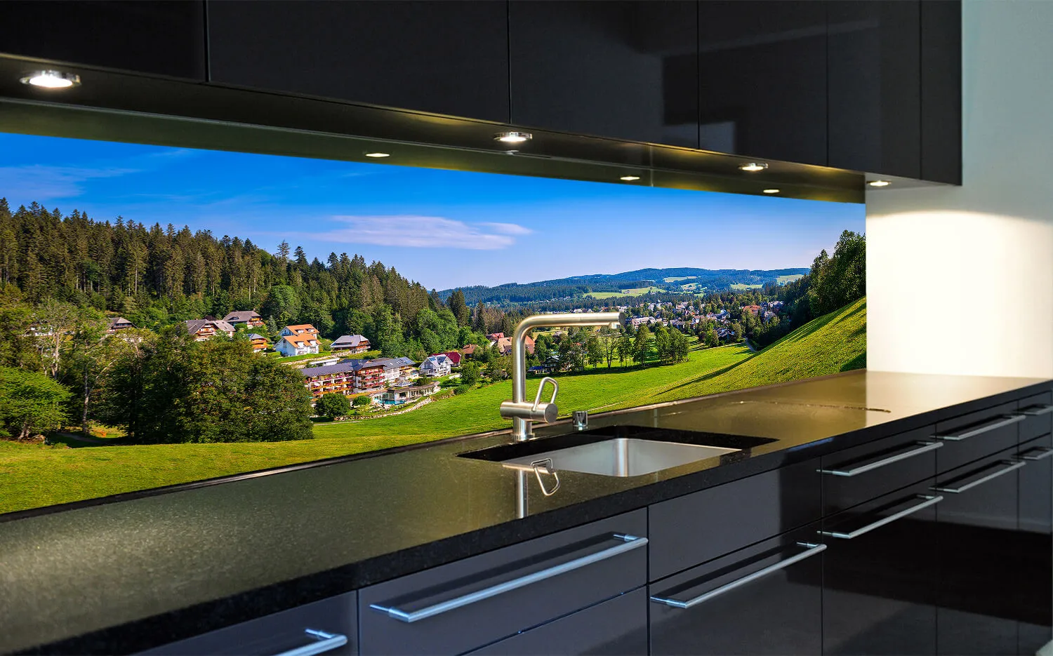 Landschaft Panorama Hinterzarten im Sommer als Wandbild Grösse (3:1 ...