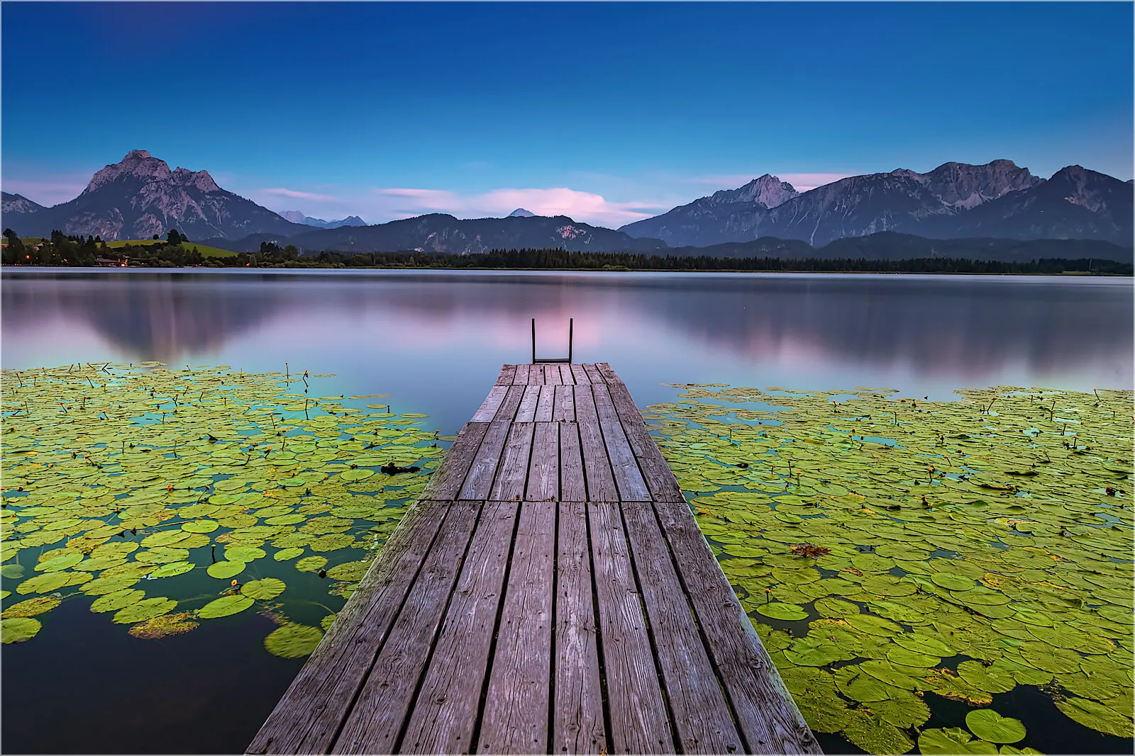 Landschaftsbild Steg am Hopfensee Bayern als Wandbild Grösse (4:3) 135 ...
