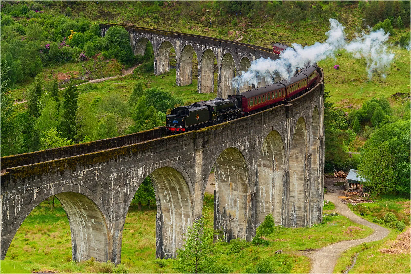 Landschaftsbild Jacobite Steam Train Glenfinan Viadukt als Wandbild ...